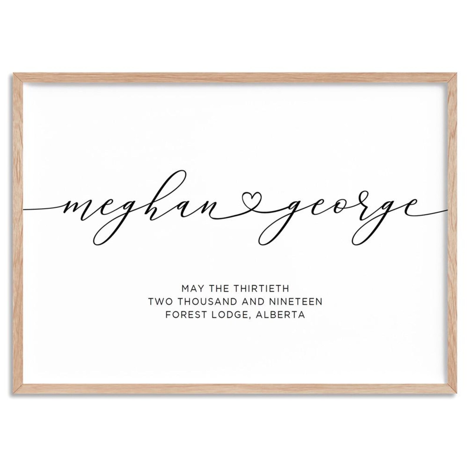Personalised Couple Name Art Print. Perfect Customised Wedding ...