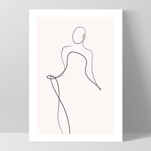 Female Form Line Art II. Abstract Pose Wall Art Print. Woman Fashion ...