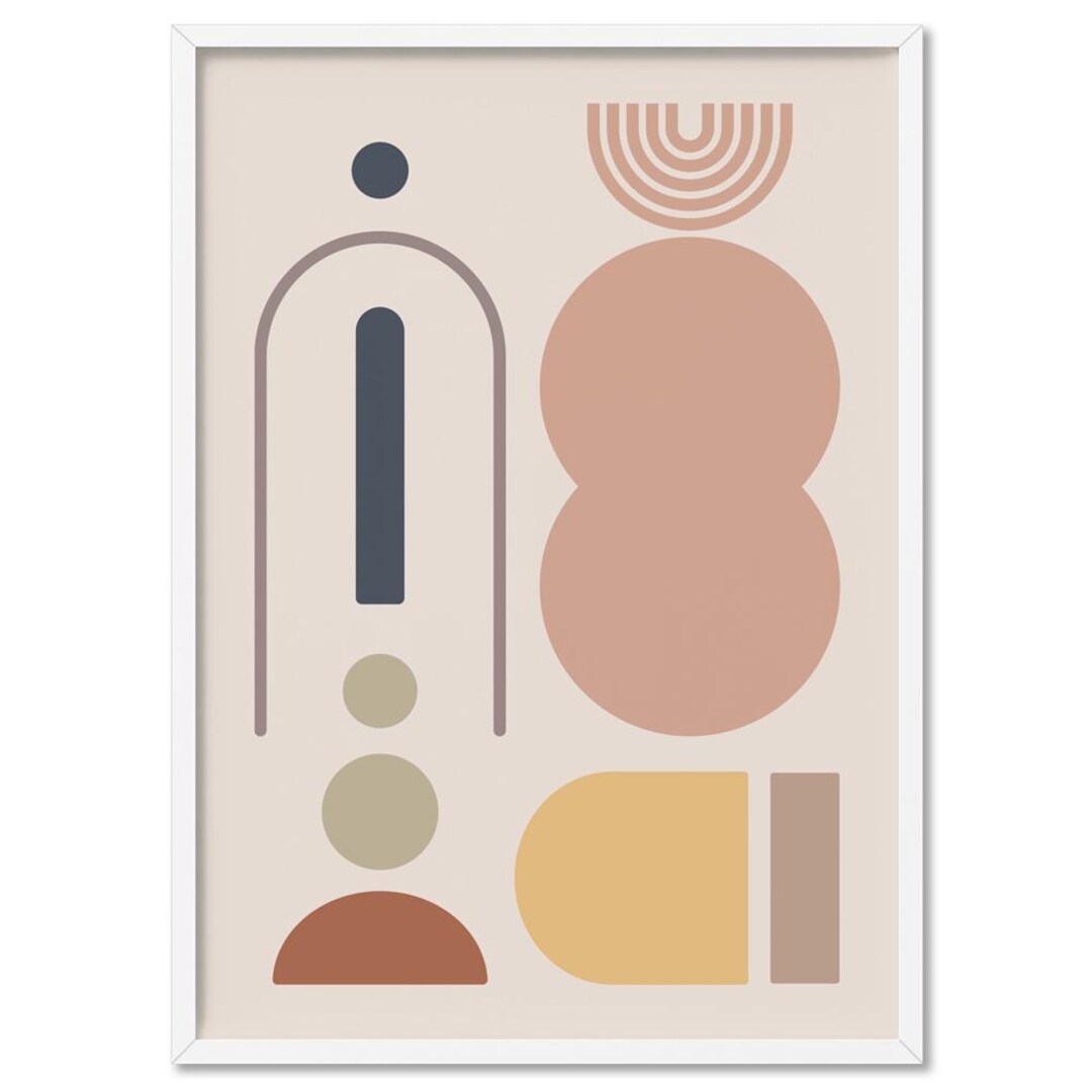 Geometric Abstract Shapes Poster. Mid Century Modern Wall Art Print ...