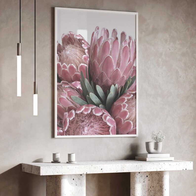 Protea Wall Art Poster. Queen Proteas Stack. Scandi Minimal Design ...