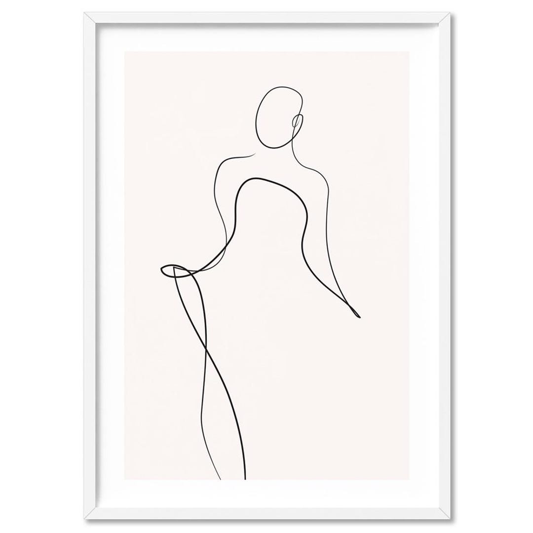 Female Form Line Art II. Abstract Pose Wall Art Print. Woman Fashion ...