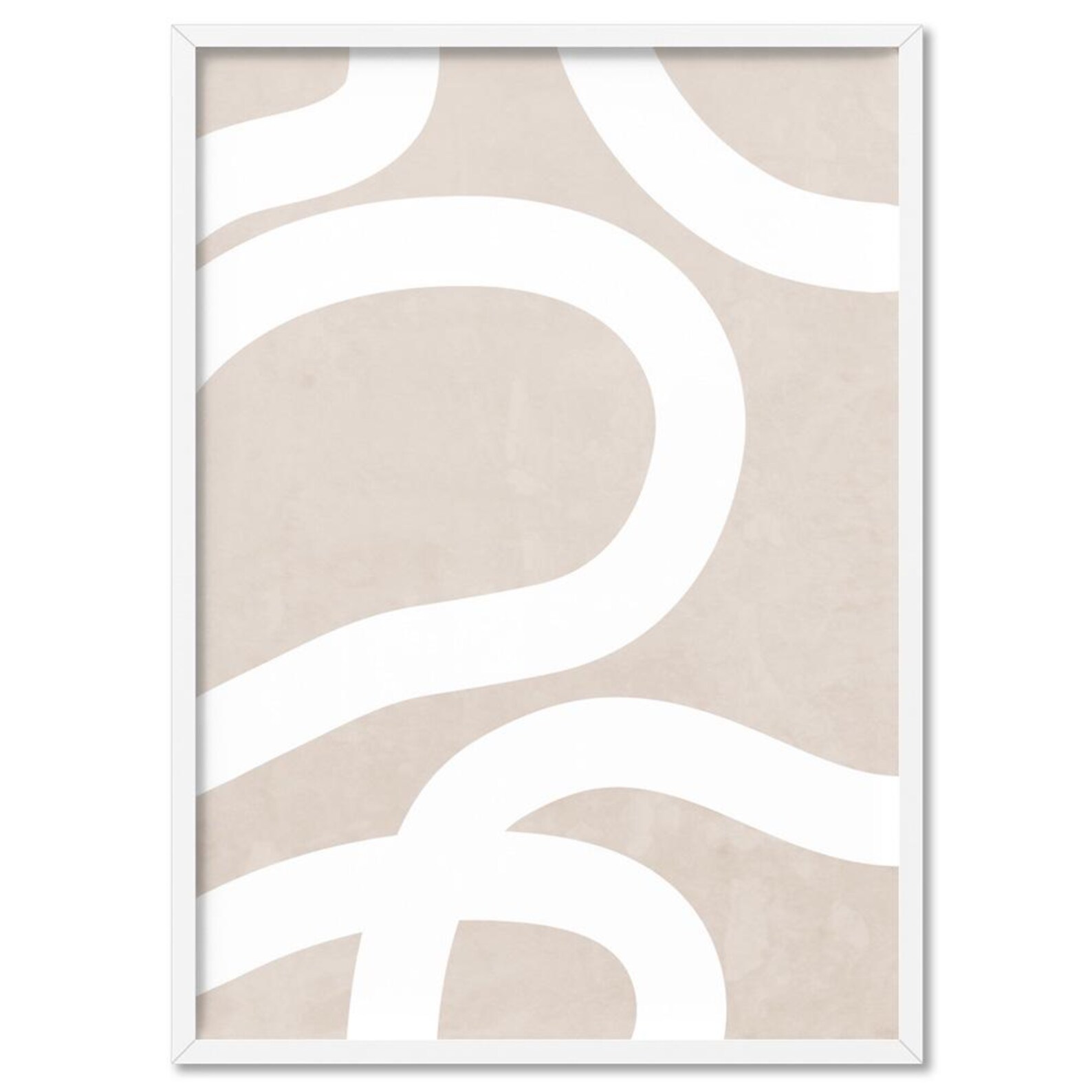 Boho Neutral Shapes III Wall Art Print. Sandy Watercolour Texture ...