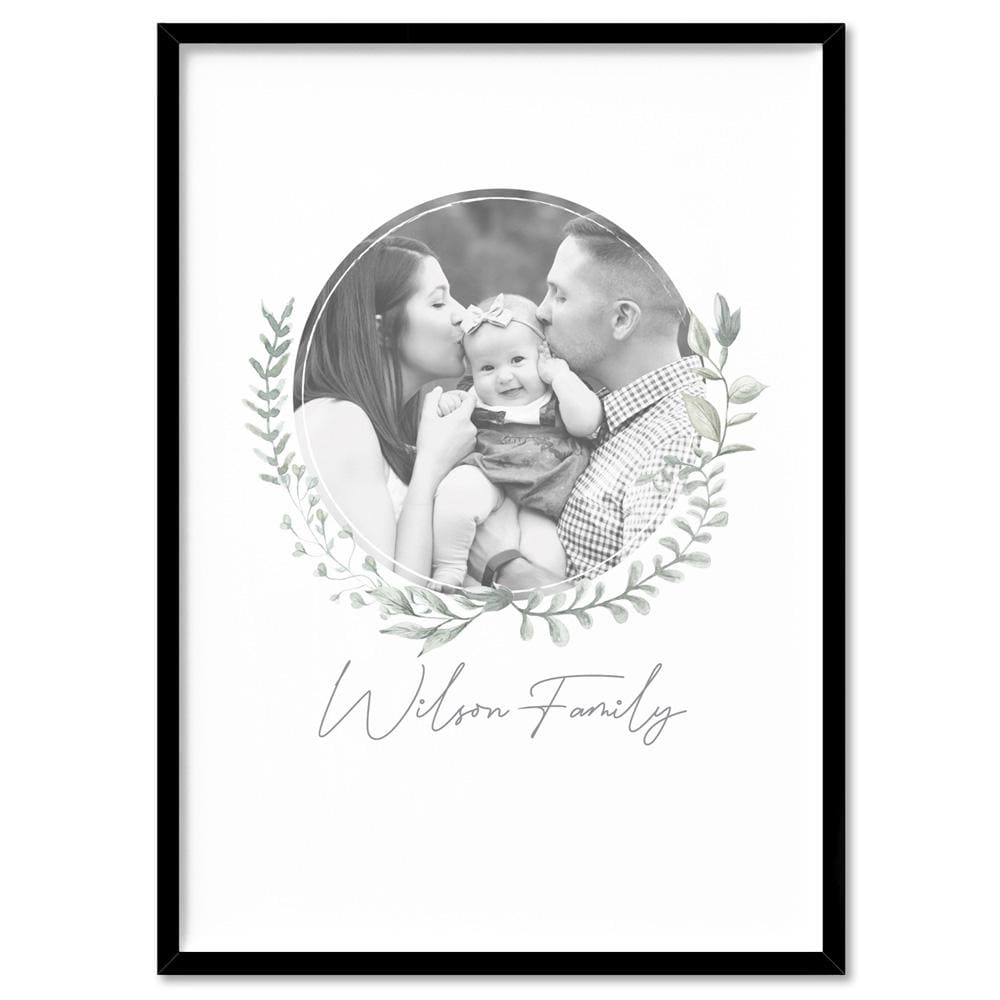 Custom Family Print. Personalised Wall Art, Photo + Name Design. Family ...