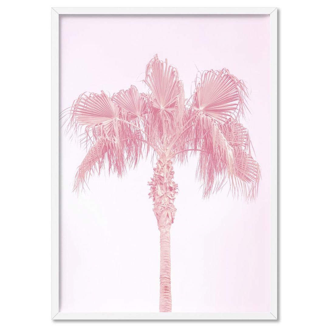 Pink Palm Tree Wall Art Print. Pastel Pink Poster, Great for Kids Girls ...