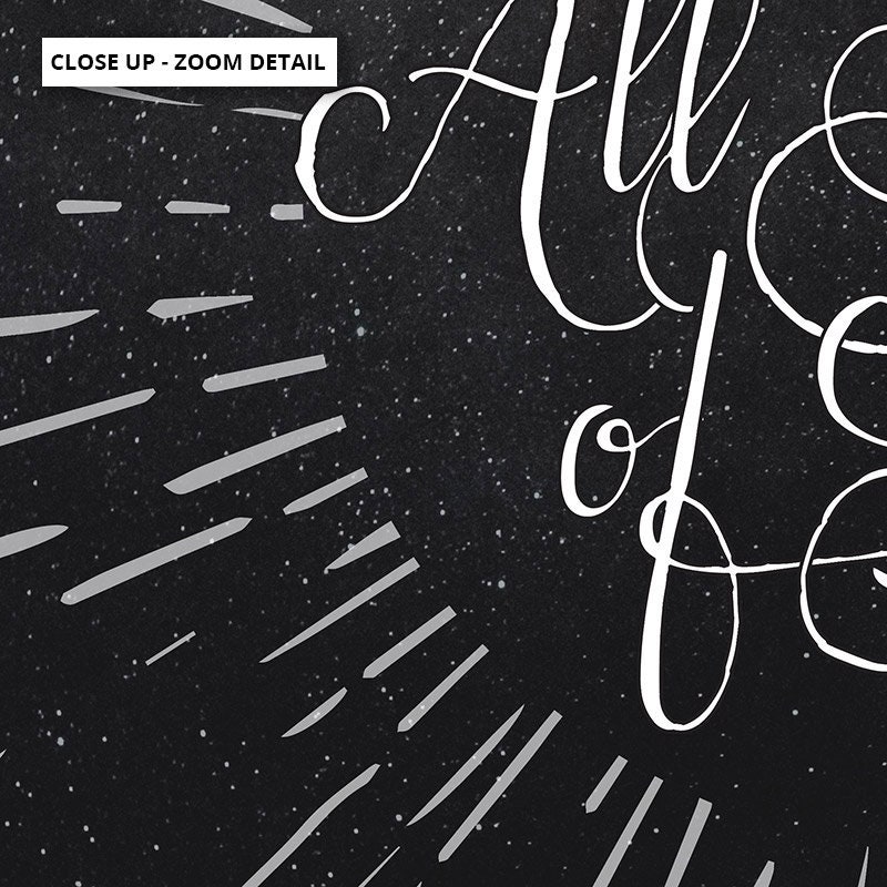 Typography Art Print Quote. We are all Made of Stars. Black | Etsy