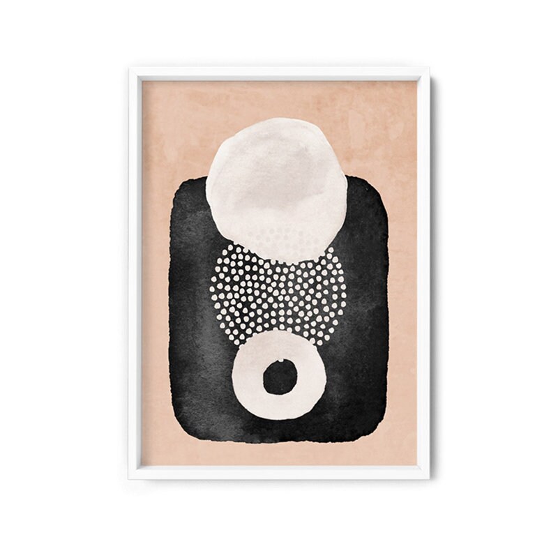 Boho Poster Abstract Watercolour Shapes I. Black & Warm - Etsy