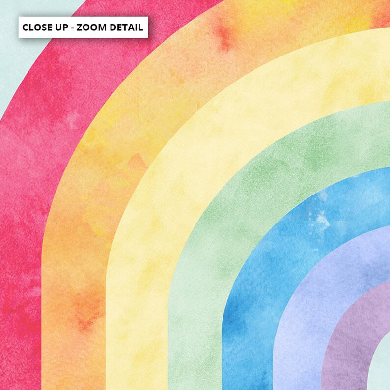 Rainbow Pastel Art Print. Watercolour Illustration Wall Art. - Etsy New ...