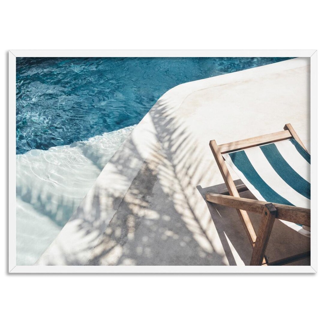 Swimming Pool Wall Art Print. Scandi Modern Art Print. Daydreams by the ...