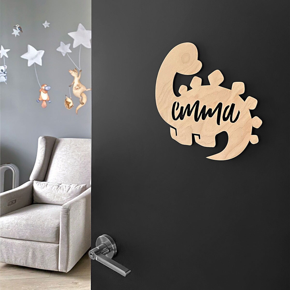 Custom Handmade Dinosaur Door Sign Wooden Wall Hanging Dino - Etsy ...