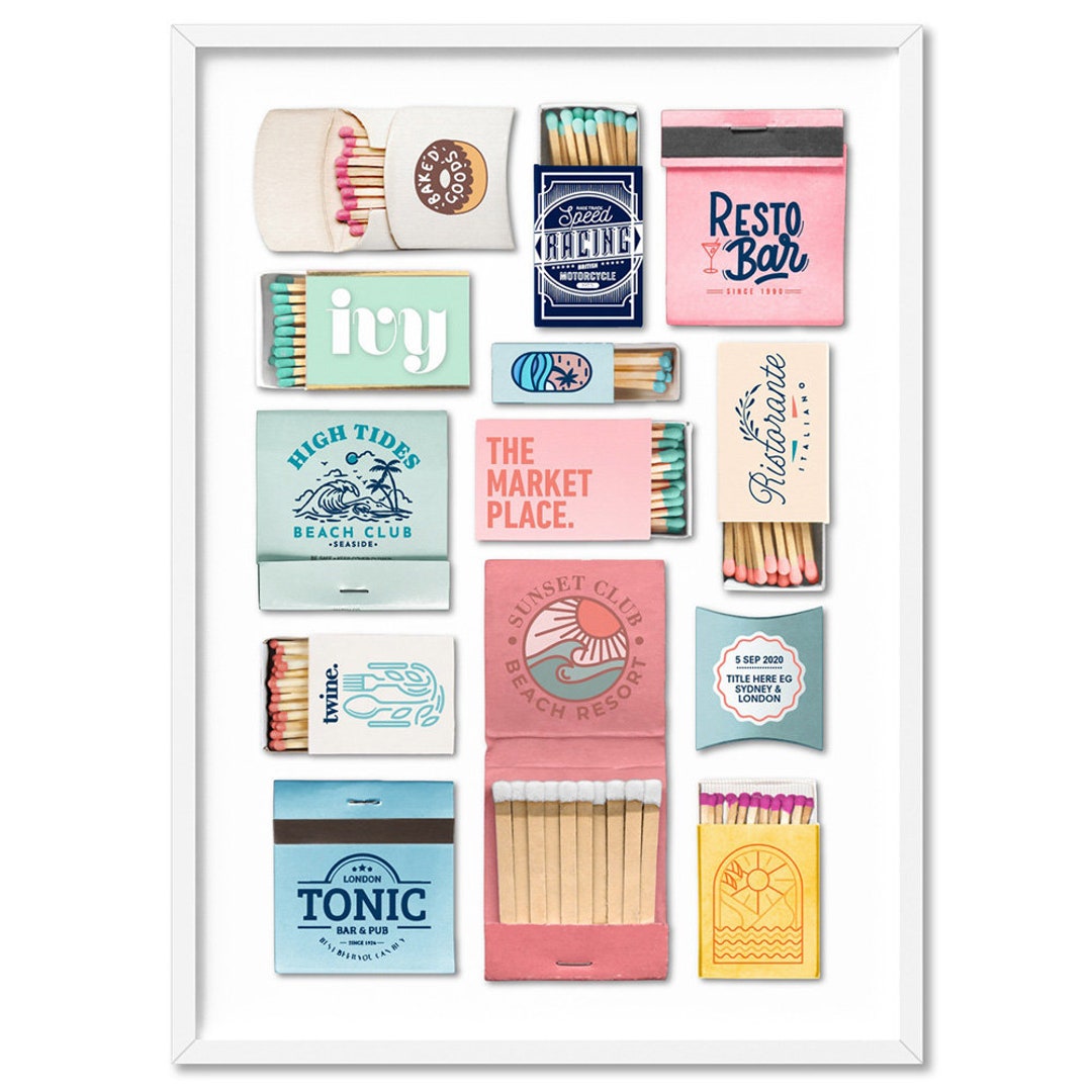 Matchbox Print With Your Custom Details. Customised Matchbox Wall Art ...