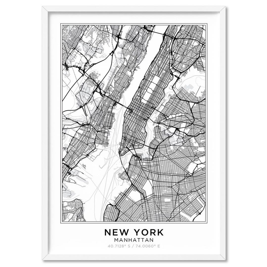 City Map | New York, Manhattan. Street Map Poster or Canvas. Map Wall ...