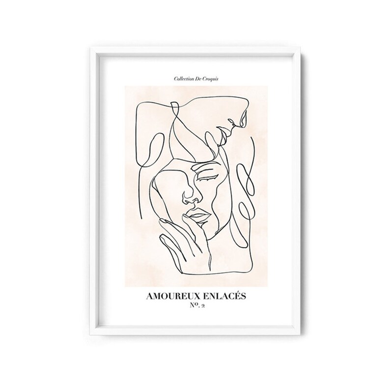 Abstract Line Art Figures II Art Print. Designer Chic Wall - Etsy