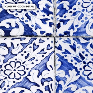 Hamptons Blue Tile Mosaic Wall Art. Printed Artwork Framed or Unframed ...