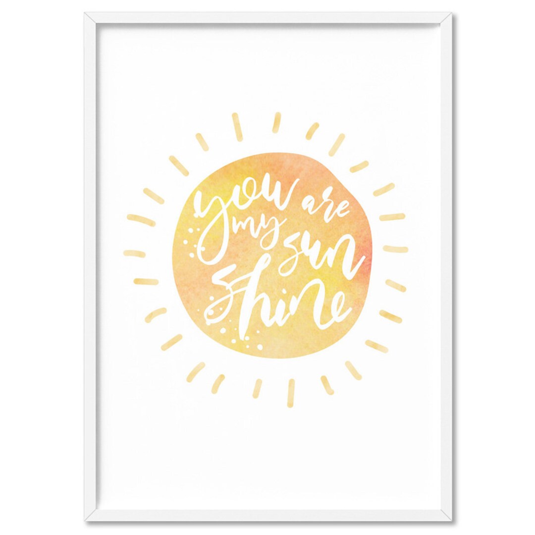 Sunshine Sun Art Print. Boho Pastel Yellow. Watercolour Tones Printed ...