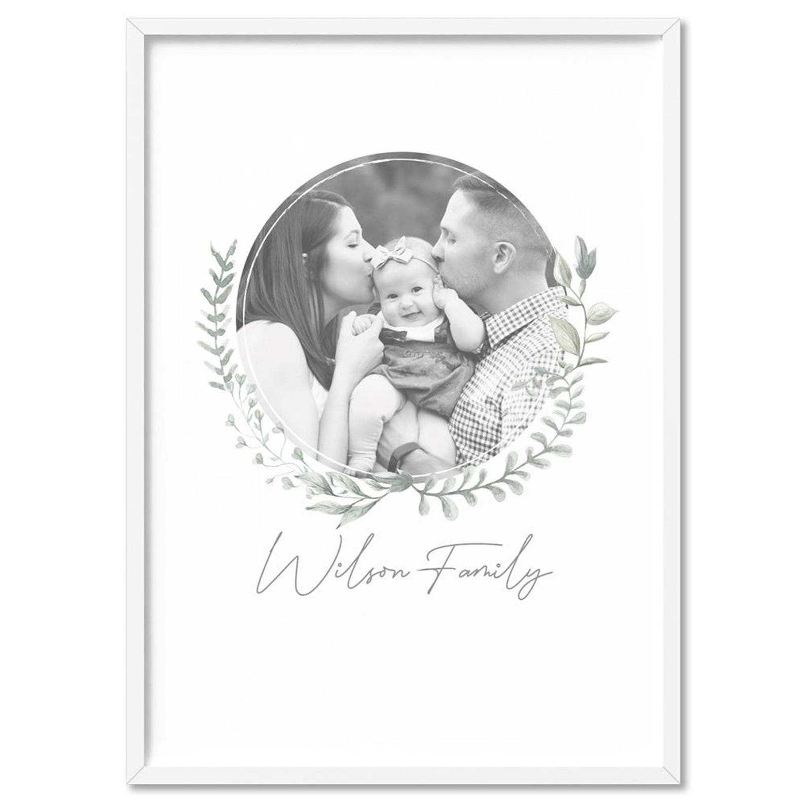 Custom Family Print. Personalised Wall Art, Photo + Name Design. Family ...