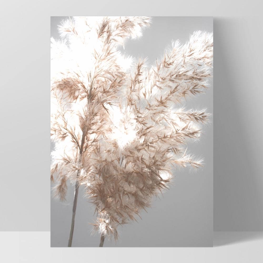 Pampas Grass Print. Ethereal Light II. Dry Grass Art Print. Beige ...