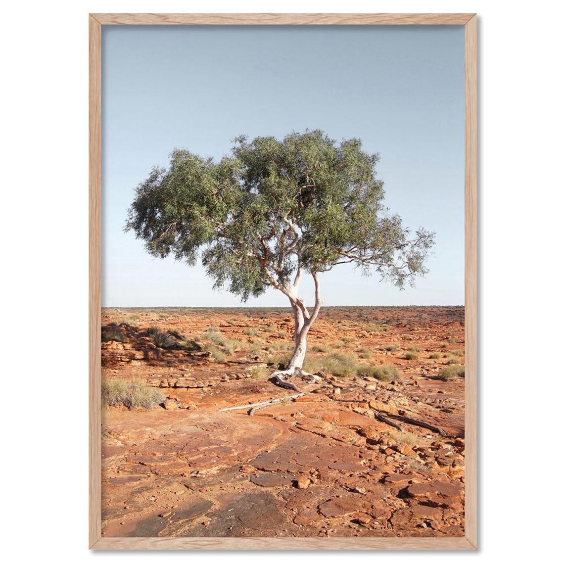 Gum Tree Print Australian Outback Poster. Australian Desert Red Earth ...
