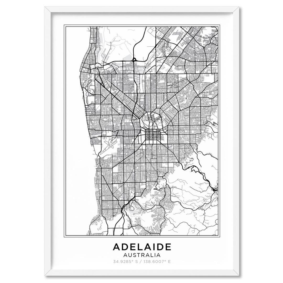 City Map | Adelaide. Poster Printed Maps. Map Wall Art. Choose Your ...