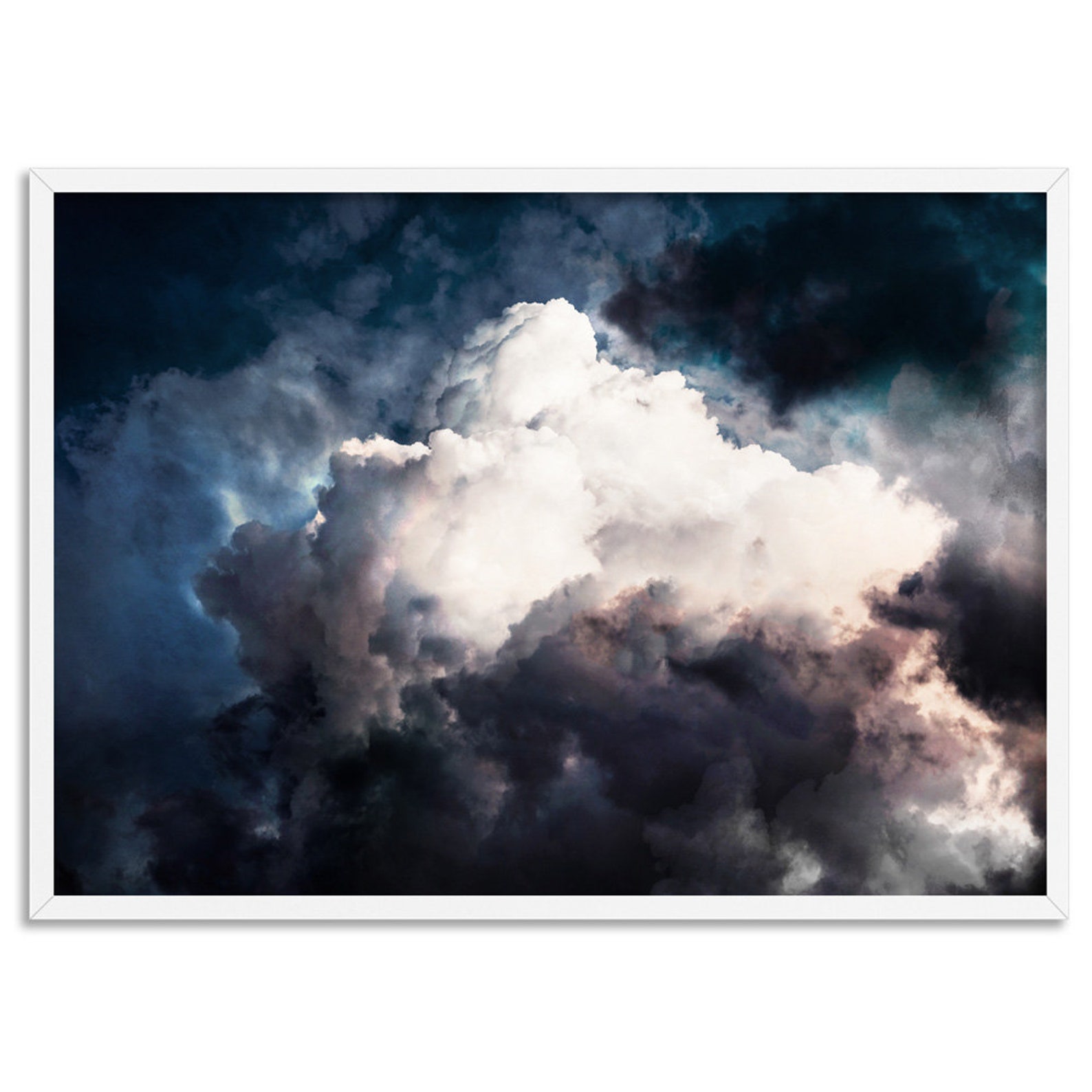 Dark Stormy Clouds Wall Art. Sky Art Print. Dark Mood. Modern ...