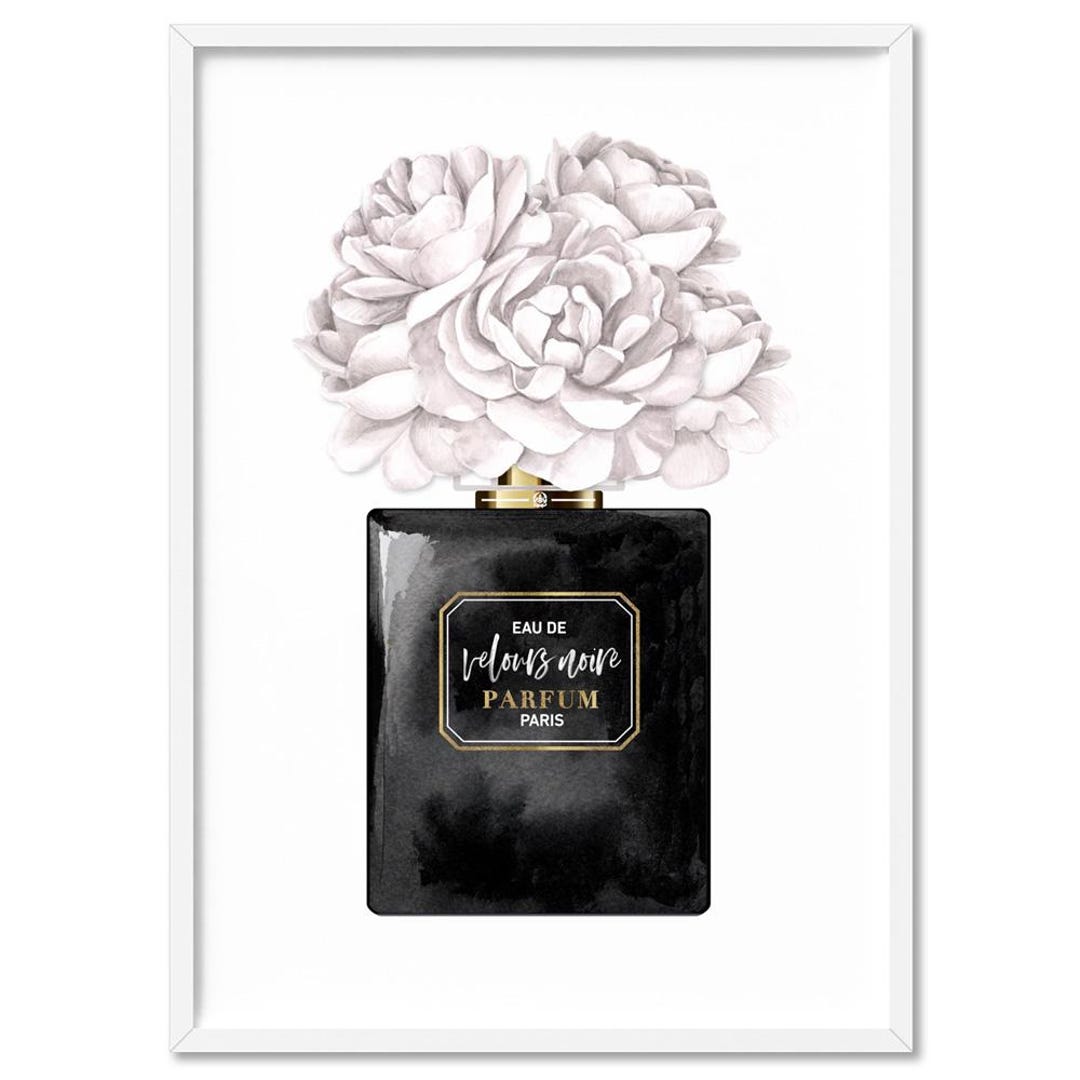 Perfume Parfum Bottle Wall Art. Fashion Art Print. White Watercolour ...