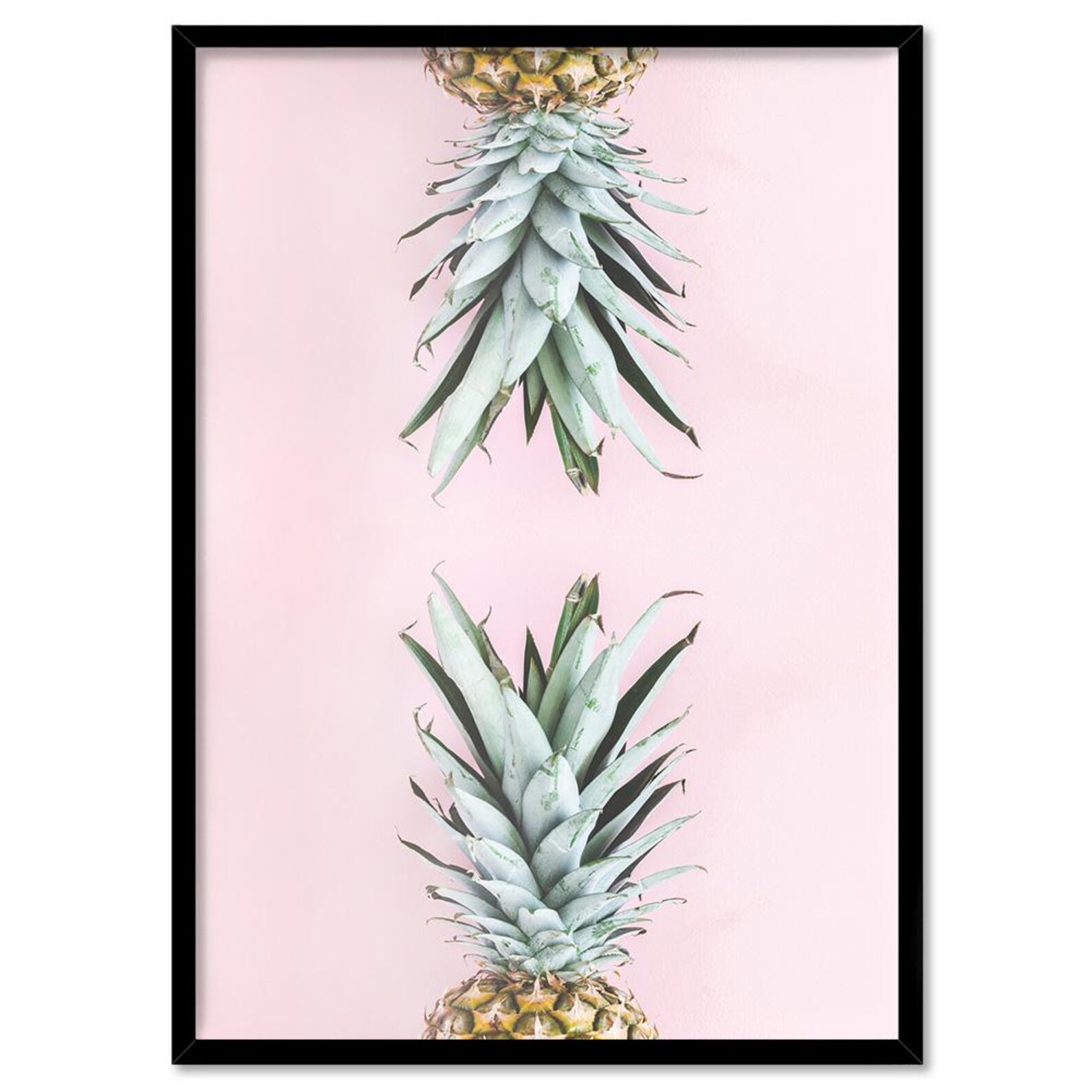Pineapples on Pastel Pink Art Print. Soft Tones Pineapple Poster ...