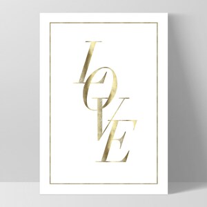 Typography Love Print. Gold Look Lettering. Luxe Chic, Perfect for ...