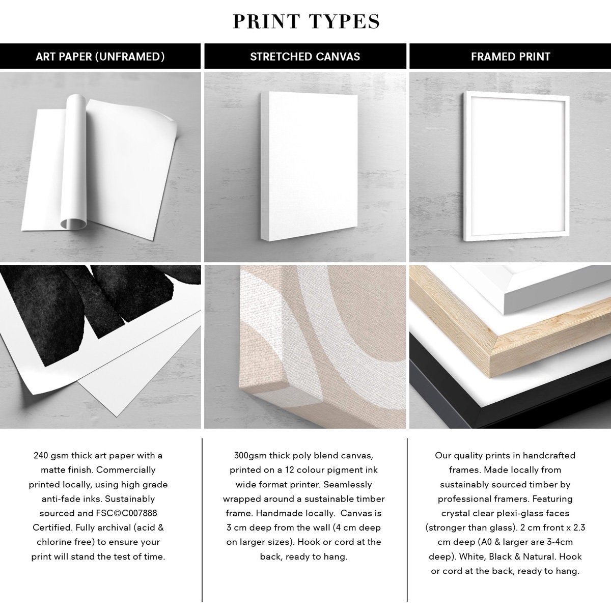 Your Family Photos in 4 Grid Collage Art Print Poster or - Etsy