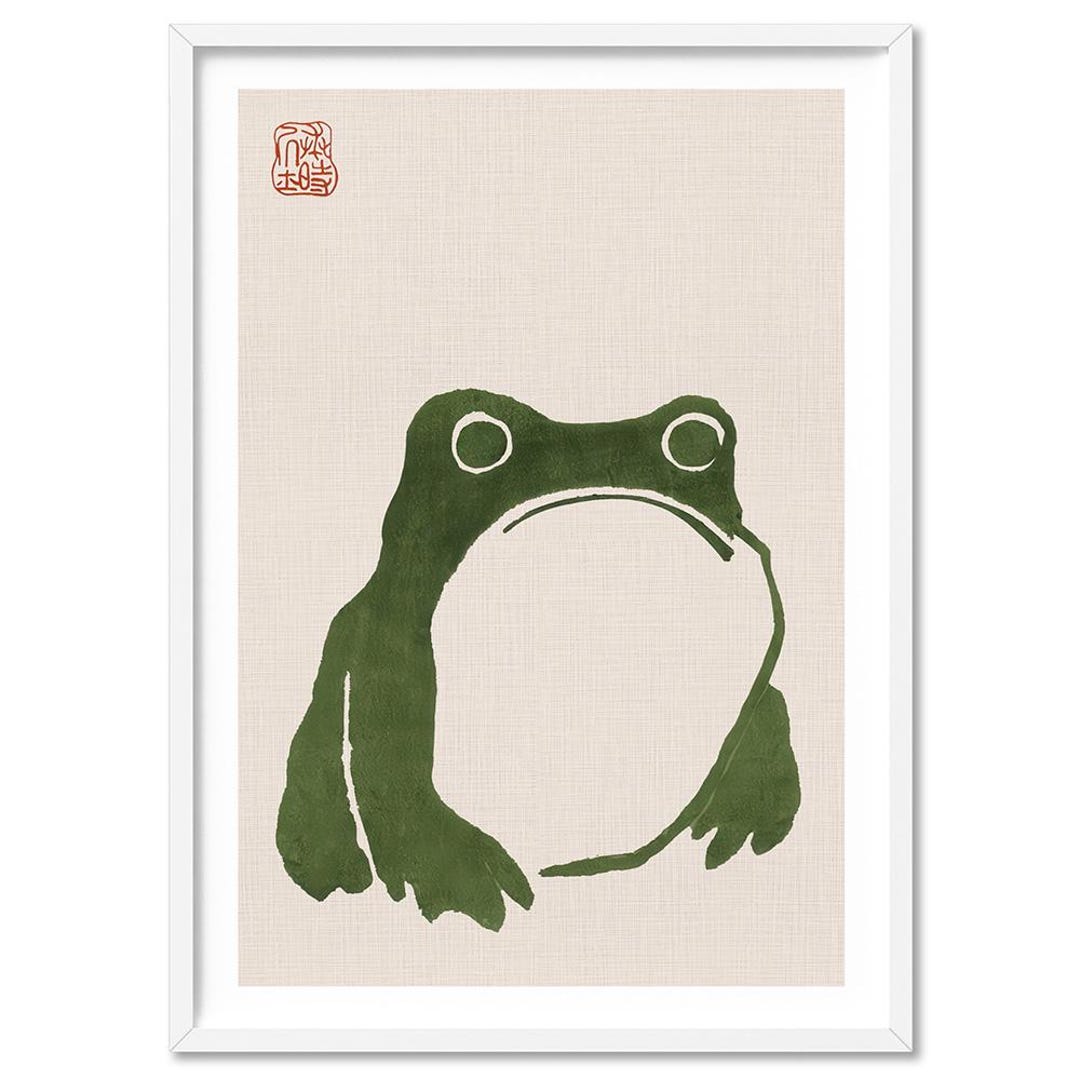 Hoji Matsumoto Frog Poster. Japanese Wabi Sabi Art. Grumpy Frog Print ...