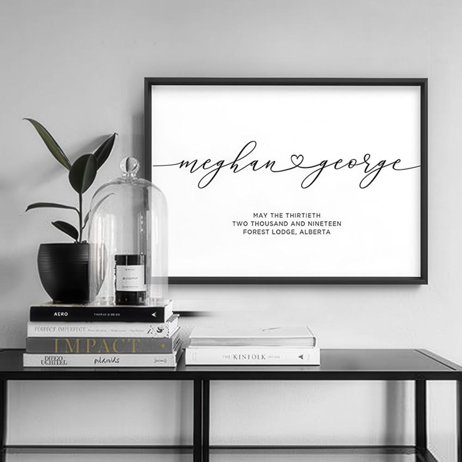 Personalised Couple Name Art Print. Perfect Customised Wedding ...