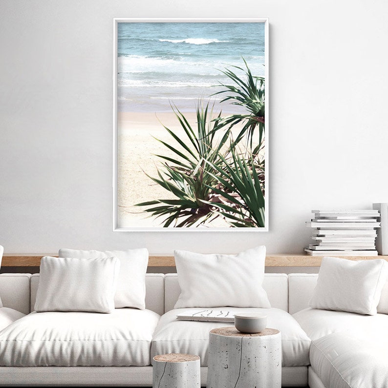Byron Bay Poster. Pandanus Palms Beach View Art Print. Sand & - Etsy