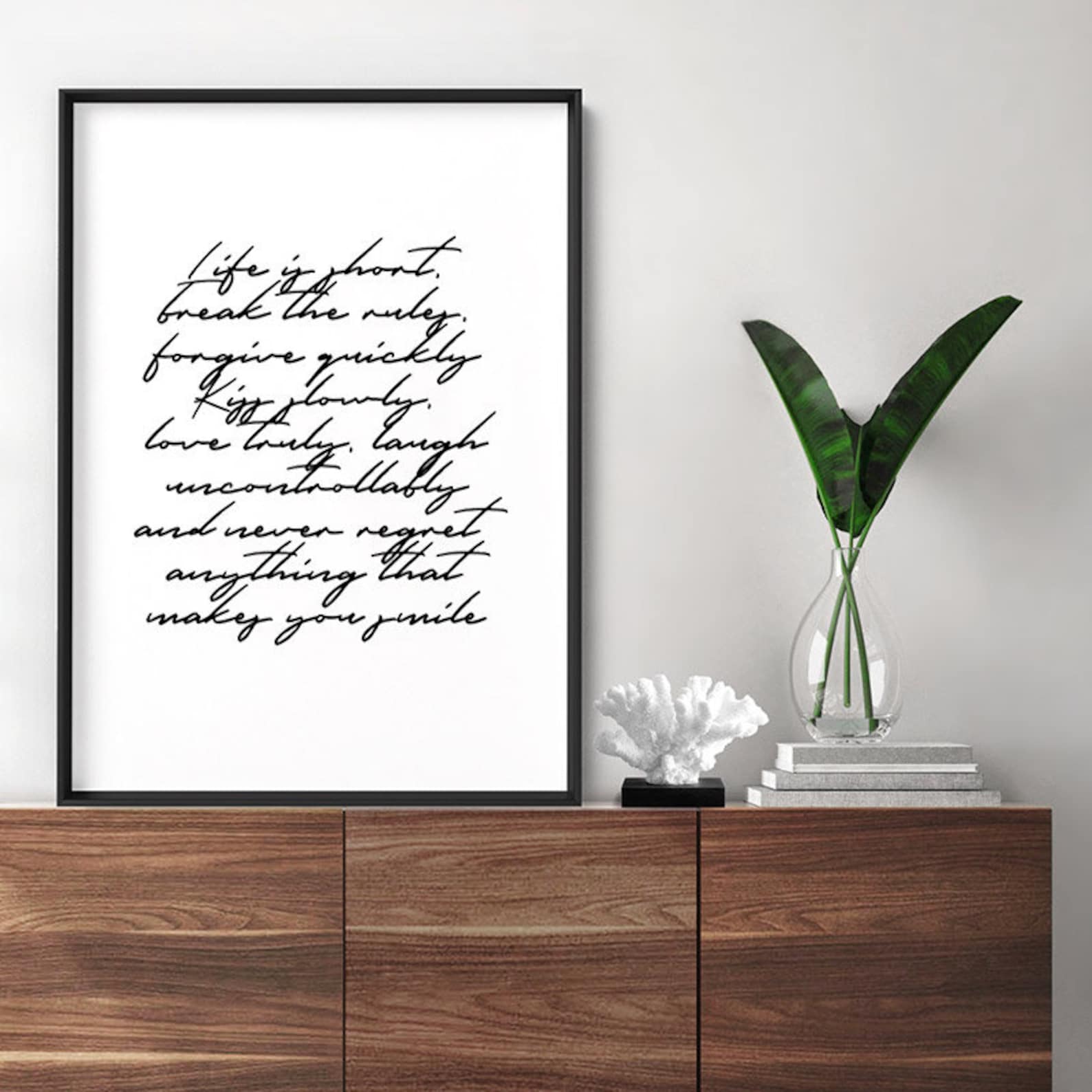Life is Short Quote Art Print. Typography Wall Art in Minimal - Etsy
