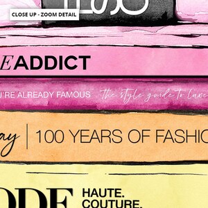 Fashion Book Stack High Heels Art Print. Pastel Rainbow Fashion Book ...