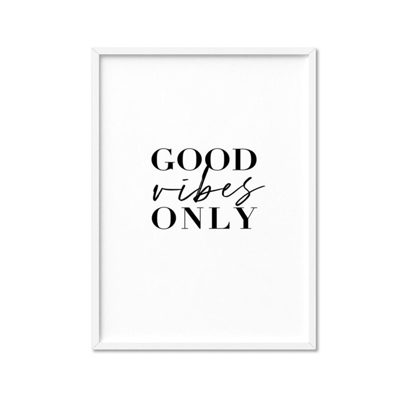 Good Vibes Only Typography Print. Simple Minimal Design Black | Etsy Good Vibes Only Typography Print. Simple Minimal Design Black | Etsy