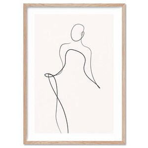Female Form Line Art II. Abstract Pose Wall Art Print. Woman Fashion ...