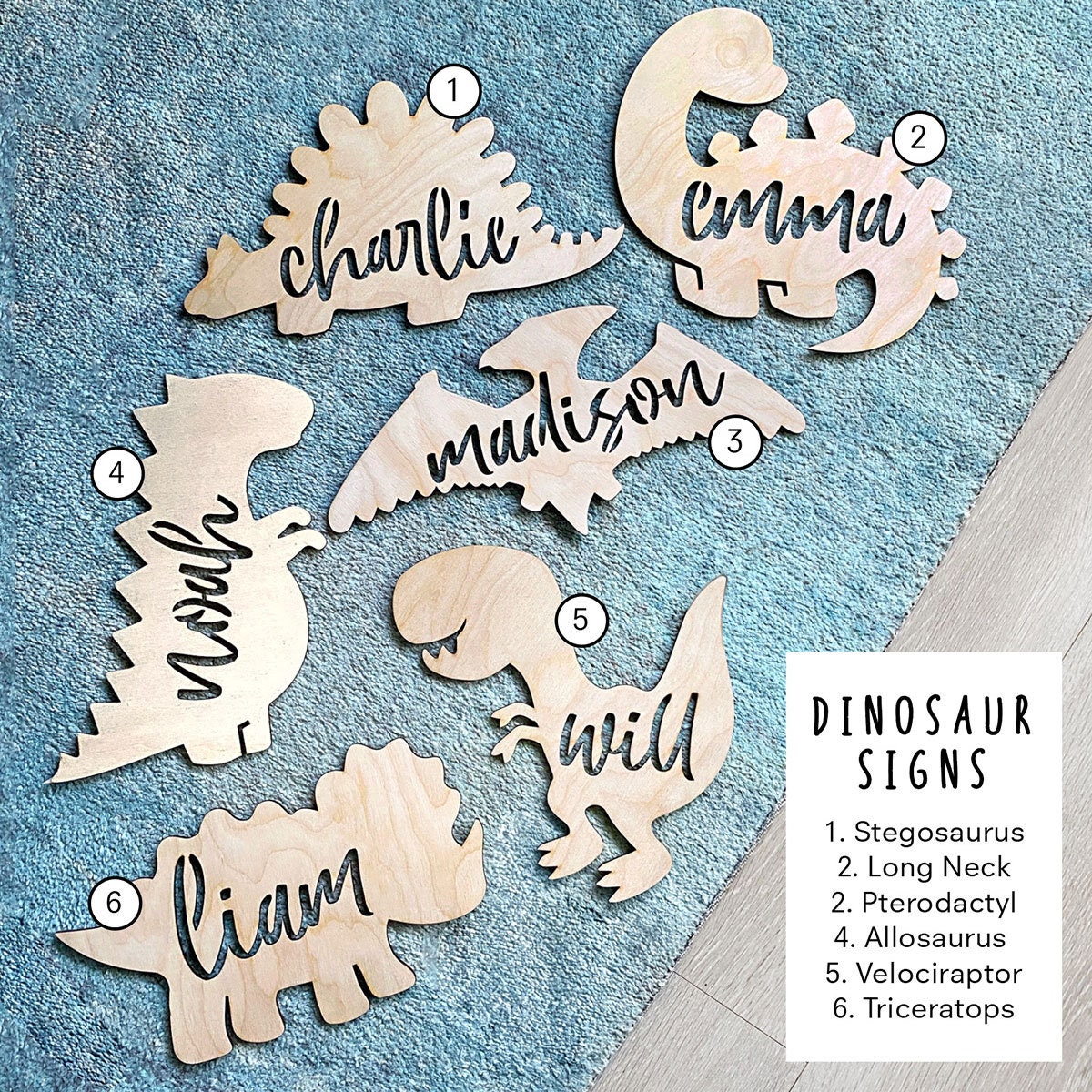 Custom Handmade Dinosaur Door Sign Wooden Wall Hanging Dino - Etsy ...