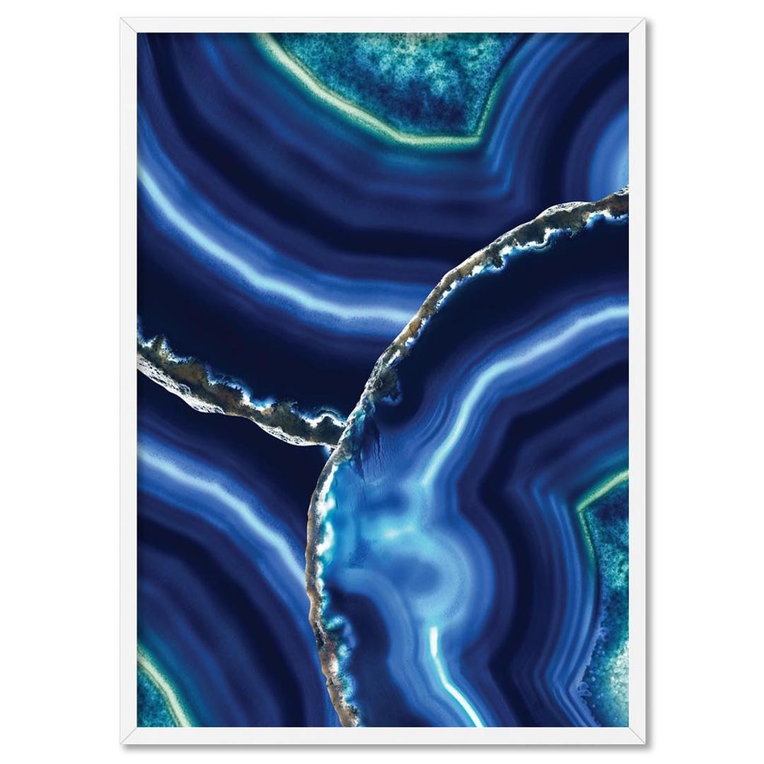 Agate Slice Wall Art in Landscape. Contemporary Art Print. Geode and ...