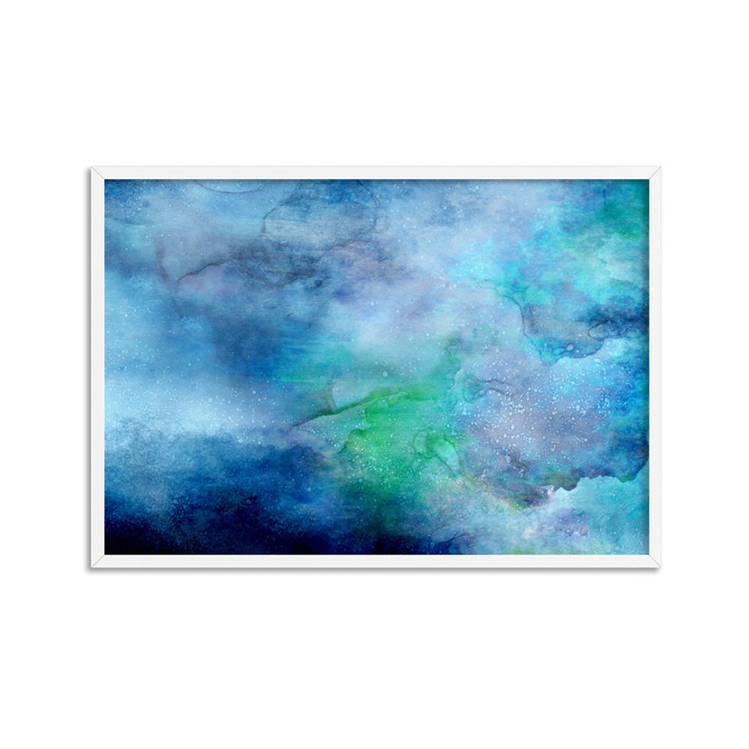 Abstract Watercolour and Ink Blue Depths. Fluid Ink Painted - Etsy
