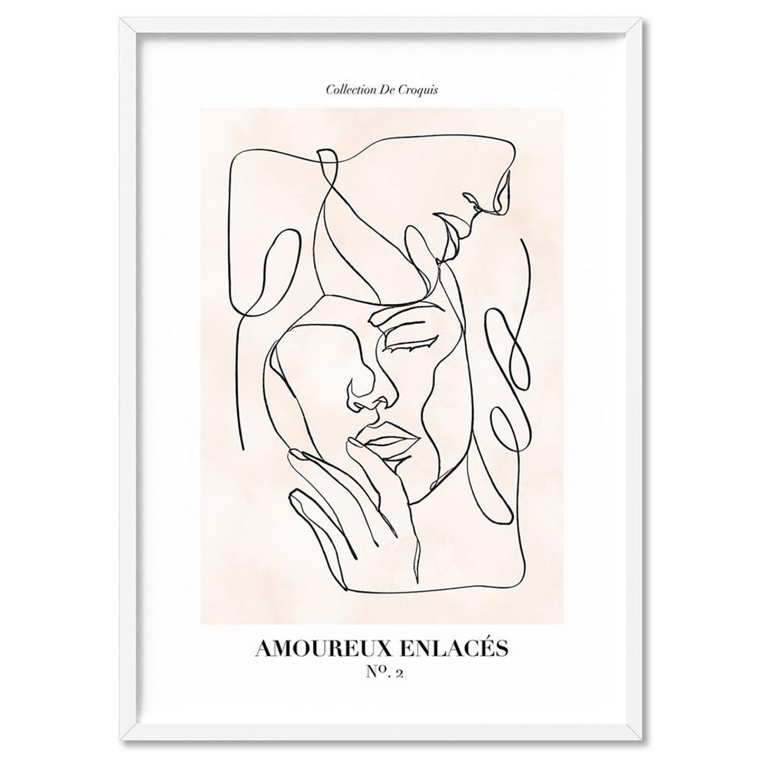 Abstract Line Art Figures II Art Print. Designer Chic Wall Art. Lovers ...
