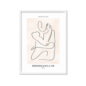 Abstract Line Art Figures I Art Print. Designer Chic Wall Art. - Etsy