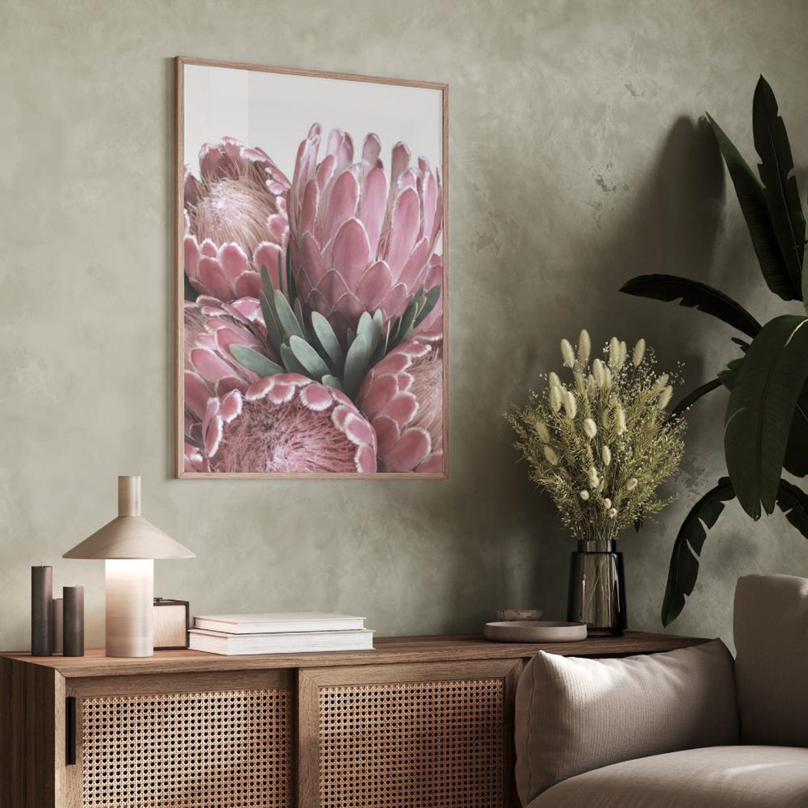 Protea Wall Art Poster. Queen Proteas Stack. Scandi Minimal Design ...