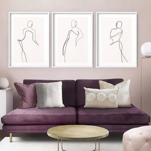 Female Form Line Art II. Abstract Pose Wall Art Print. Woman Fashion ...