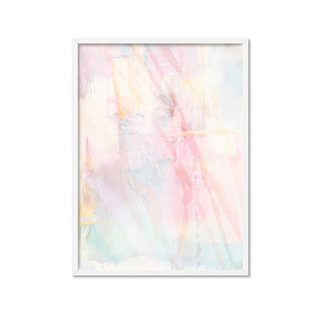 Abstract Pastel Rainbow Painting Art Print. Soft Tones Great - Etsy ...