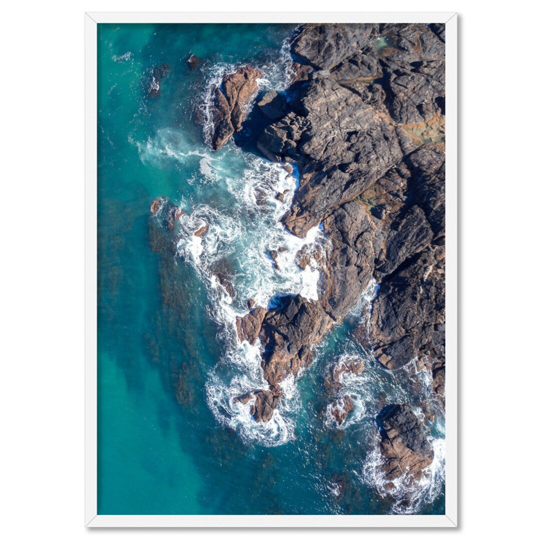 Rocky Coast From Above I. Wall Art Print, Rocks & Beach Coastline by ...
