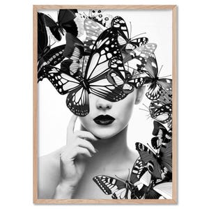 Fashion Print. Woman and Butterflies Portrait. Perfect for the Bedroom ...