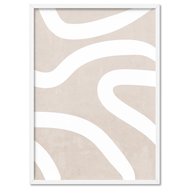 Boho Neutral Shapes I Art Print. Wall Art in Sandy Watercolour Texture ...
