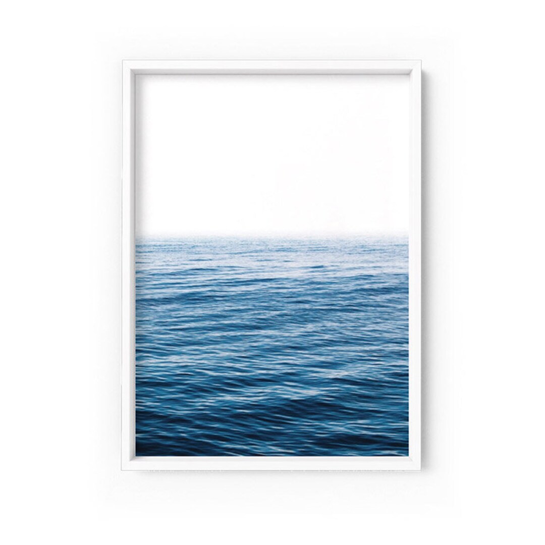 Ocean Blue Wall Art. Waves in the Sea. Perfect Coastal or - Etsy