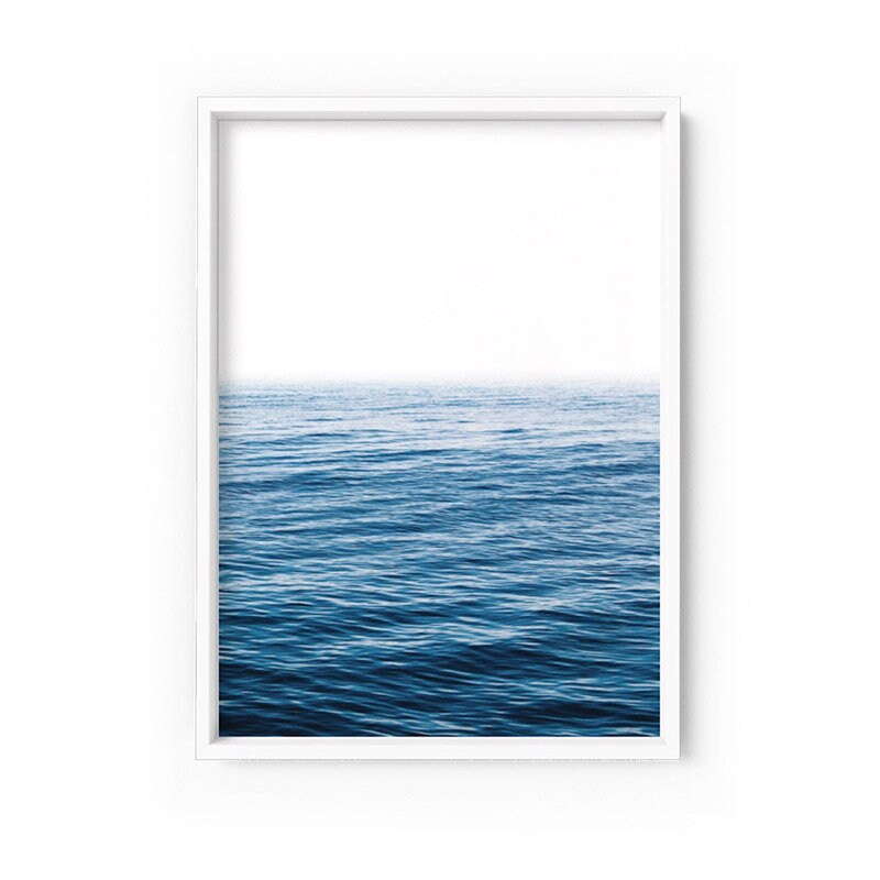 Ocean Blue Wall Art. Waves in the Sea. Perfect Coastal or - Etsy