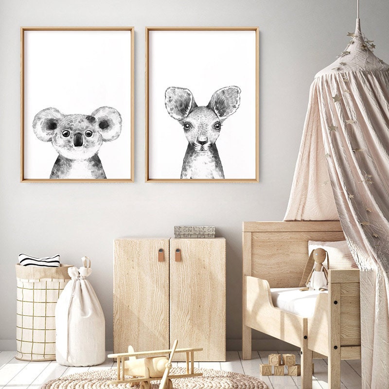 Kangaroo Wall Art Print. Native Australian. Nursery Prints in - Etsy