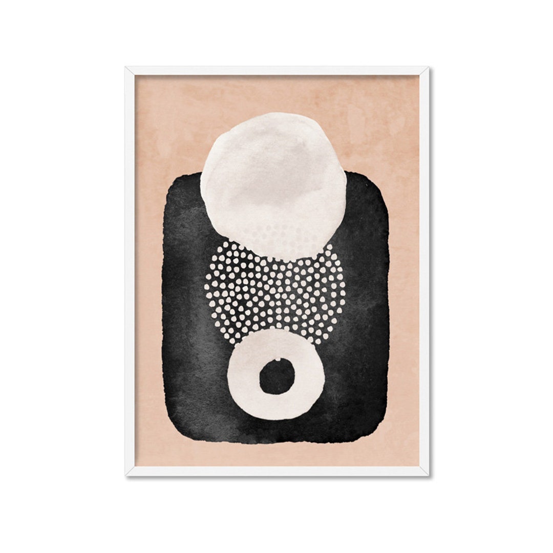 Boho Poster Abstract Watercolour Shapes I. Black & Warm - Etsy