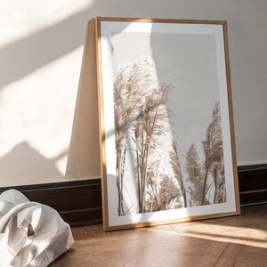 Pampas Grass Art Print III. Boho Modern Wall Art. Botanical Nature ...